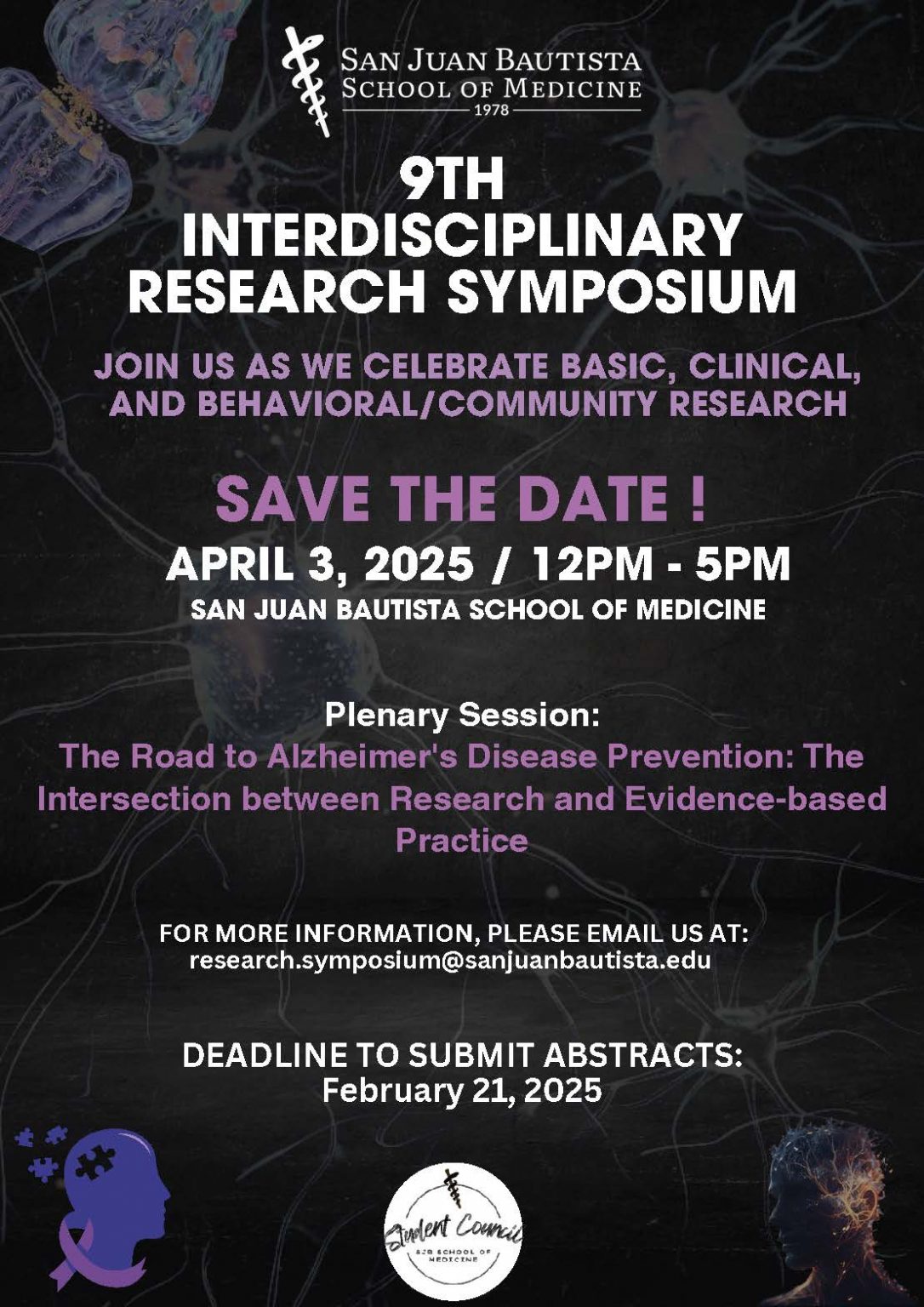 Save the Date: SJB’s 9th Interdisciplinary Research Symposium – April 3, 2025 – Alliance